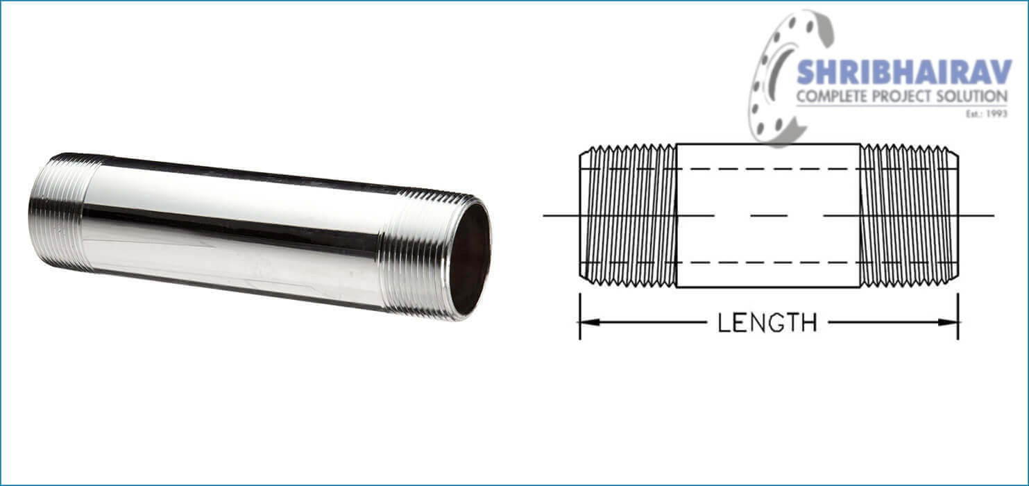 Threaded Pipe Nipple, SS Threaded Pipe Nipple, Forged Screwed Pipe Nipple